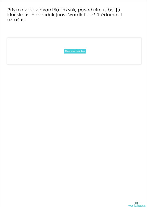 Daiktavardžių linksniai. Interactive worksheet | TopWorksheets