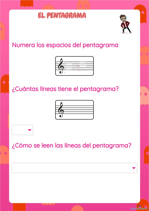 EL PENTAGRAMA. Ficha interactiva | TopWorksheets