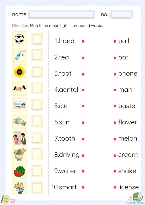 Compound words. Interactive worksheet | TopWorksheets