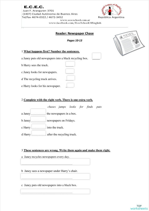 Reader/Pages 10-13. Interactive worksheet | TopWorksheets