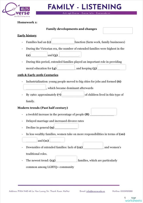 Ground - Homework Listening Family. Interactive worksheet | TopWorksheets