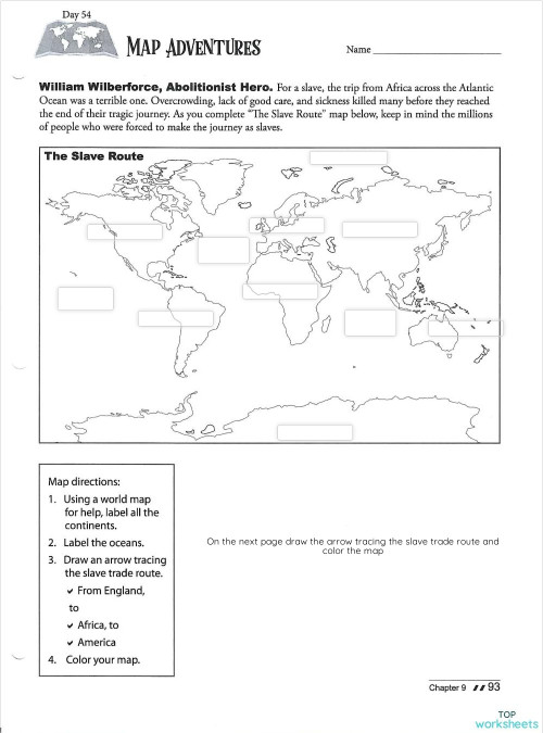 Chapter 9: Map Adventures Pg 93-94. Interactive worksheet | TopWorksheets