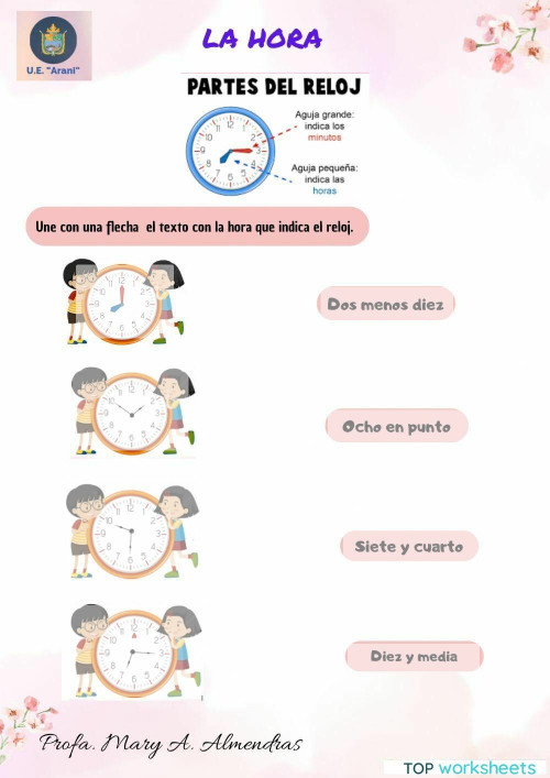 La Hora Ficha Interactiva Topworksheets