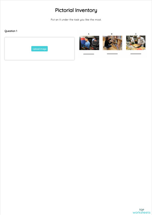 Pictorial Inventory. Interactive worksheet | TopWorksheets