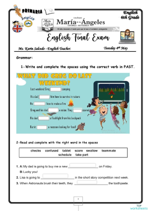 final exam 6th grade. Interactive worksheet | TopWorksheets