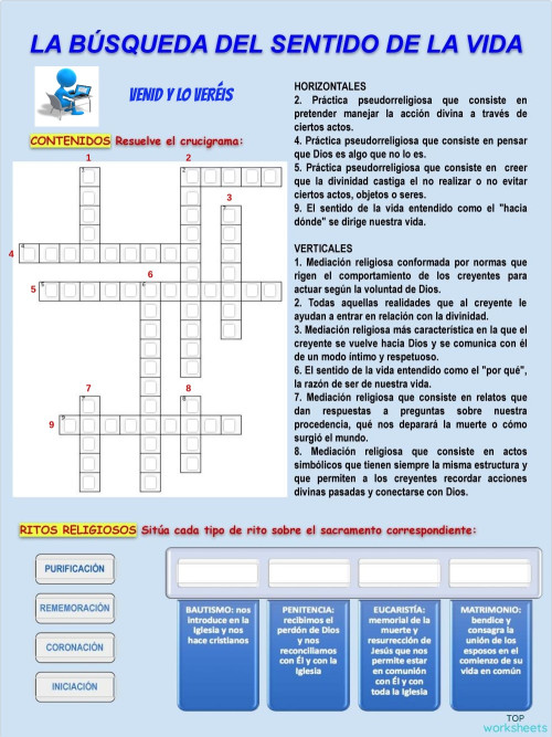 LA BÚSQUEDA DEL SENTIDO DE LA VIDA. Ficha interactiva | TopWorksheets