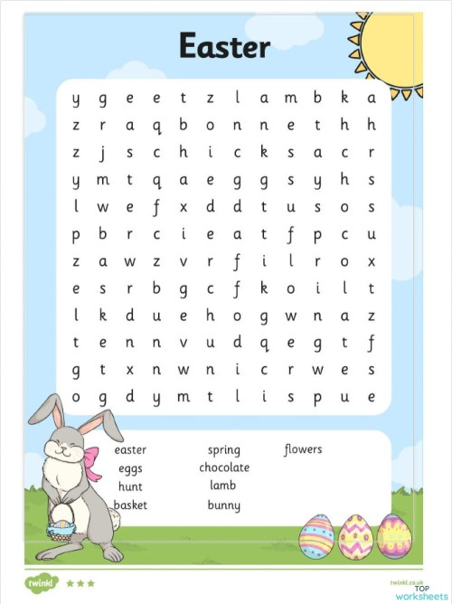 Easter - Wordsearch. Interactive worksheet | TopWorksheets