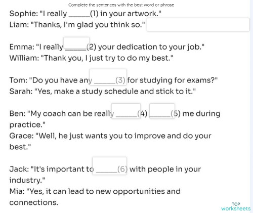 Vocabulary practice. Interactive worksheet | TopWorksheets