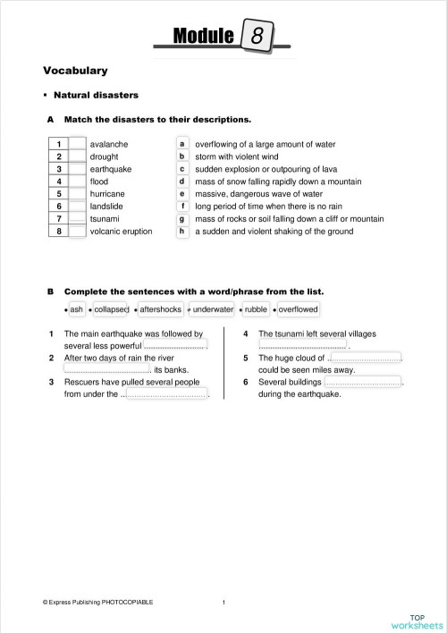 On Screen B1+/B2 Unit 8 Test. Interactive worksheet | TopWorksheets
