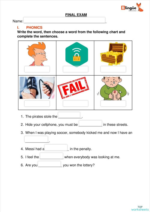 Flyers 2 Final exam. Interactive worksheet | TopWorksheets