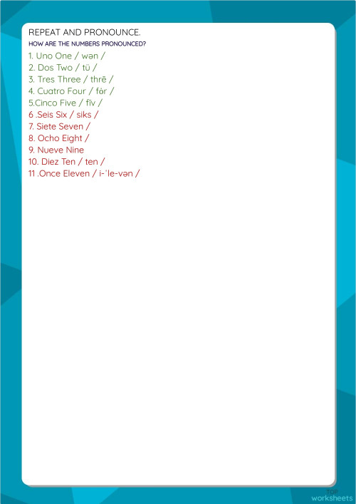 REPEAT THE NUMBERS. Interactive worksheet | TopWorksheets