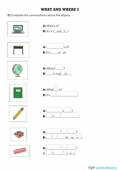 What and Where 2. Interactive worksheet | TopWorksheets