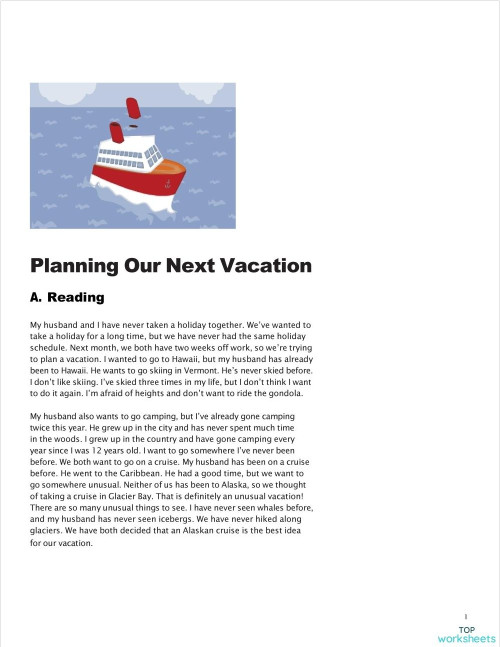 Reading Comprehension Interactive Worksheet Topworksheets