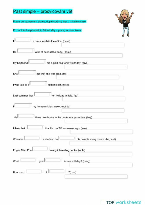 Past simple. Interactive worksheet | TopWorksheets