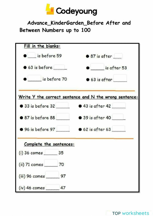 Before after between interactive. Interactive worksheet | TopWorksheets