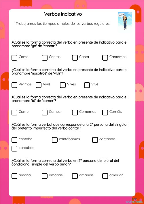 Verbos: fichas interactivas y ejercicios online | TopWorksheets