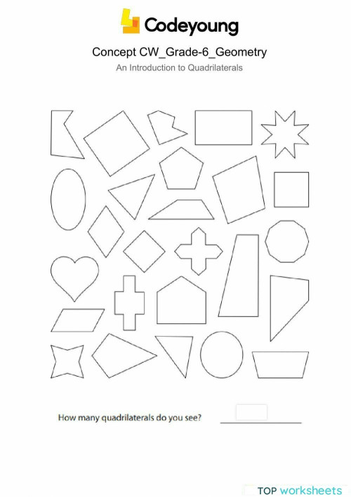An Introduction to Quadrilaterals Concept CW. Interactive worksheet ...