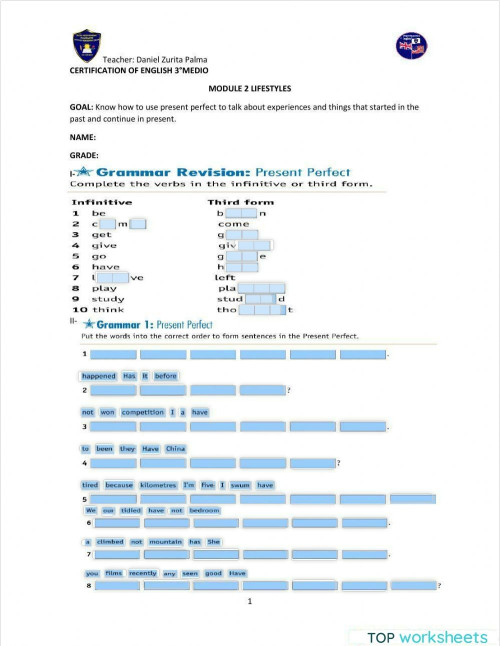 module 2 Certification. Interactive worksheet | TopWorksheets