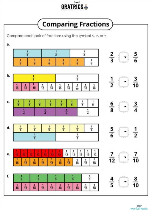 Fractions AA. Interactive worksheet | TopWorksheets