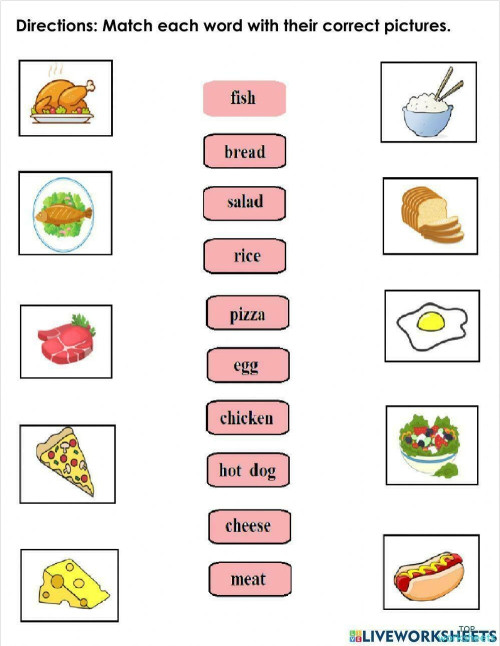 Aaron project 2 matching. Interactive worksheet | TopWorksheets