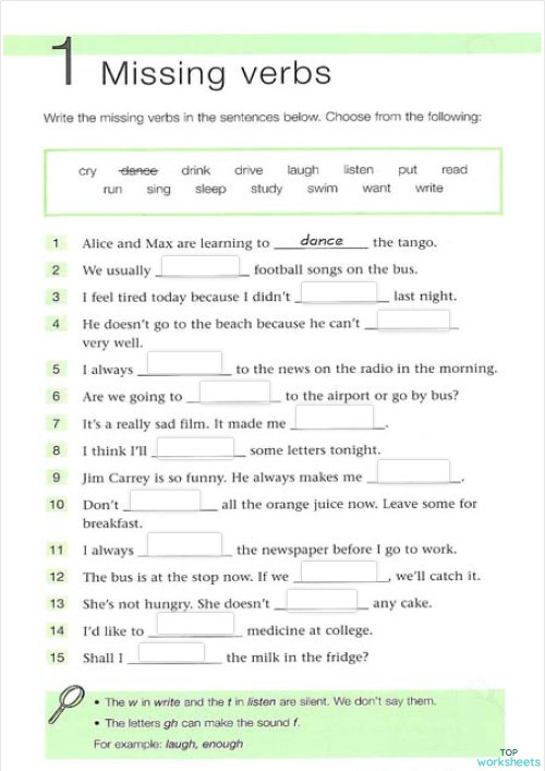 Test yourself present tenses. Interactive worksheet | TopWorksheets