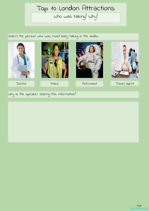 Top 10 Attractions 2. Interactive worksheet | TopWorksheets
