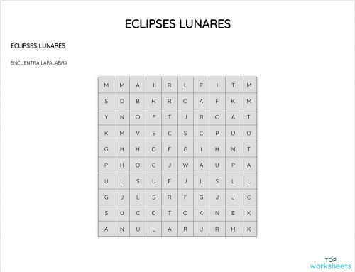 ECLIPSES LUNARES. Ficha interactiva | TopWorksheets
