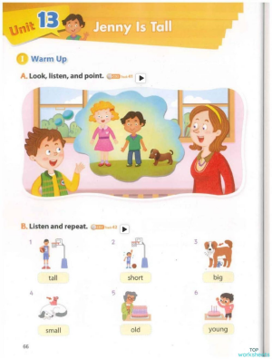 Listen Up 1 Unit 13 Jenny Is Tall Interactive Worksheet Topworksheets