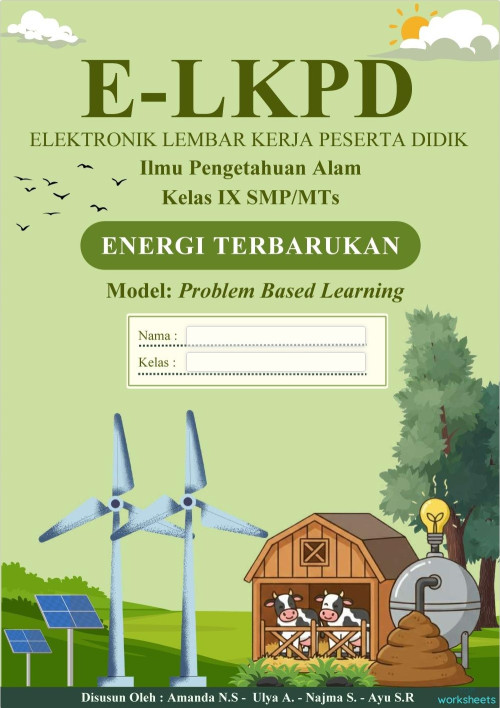 E-lkpd energi terbarukan. Lembar kerja interaktif | TopWorksheets