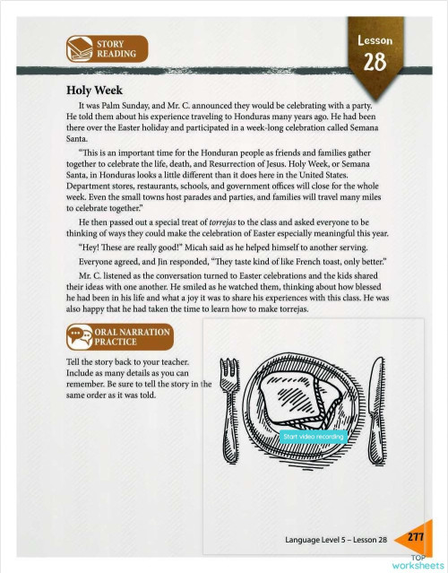 Lesson 30: Pg 299 Story Reading. Interactive worksheet | TopWorksheets