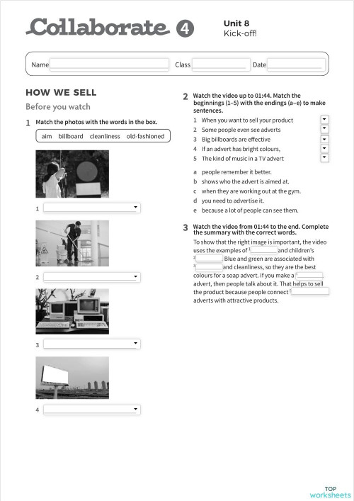 Collaborate 4 - Kick-Off 8. Interactive worksheet | TopWorksheets