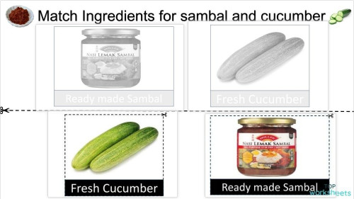 Sambal cucumber ingredients. Interactive worksheet | TopWorksheets