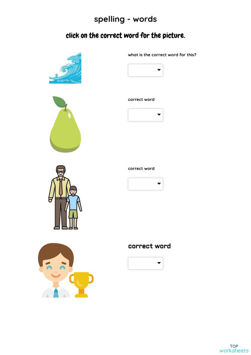spelling - words. Interactive worksheet | TopWorksheets