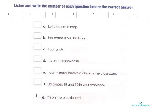 classroom objects. Interactive worksheet | TopWorksheets