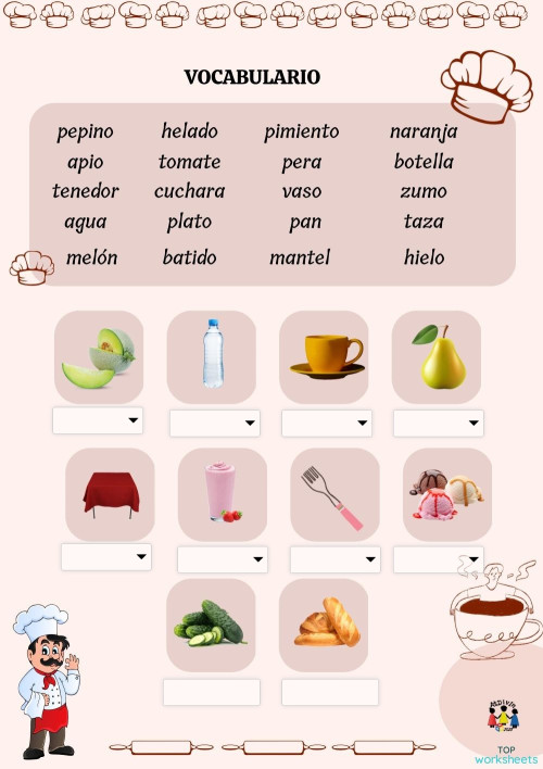 Vocabulario I. Ficha interactiva | TopWorksheets