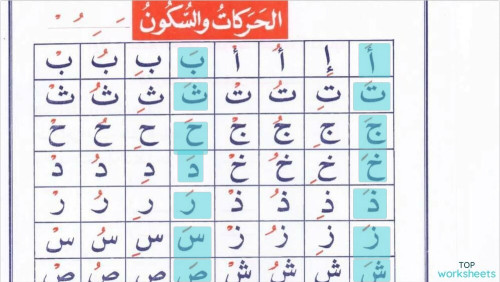 vowel fatha. ورقة عمل تفاعلية | TopWorksheets