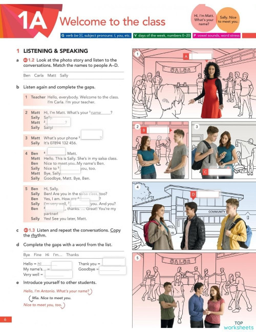 Lesson 1A- English File Elementary. Interactive worksheet | TopWorksheets
