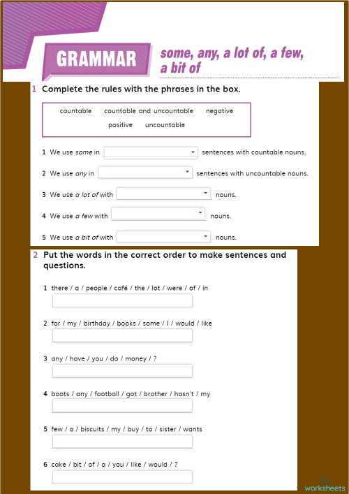 Interactive worksheets and online exercises in english | TopWorksheets