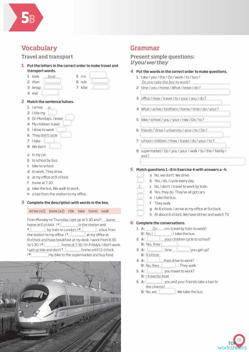 A long journey. Interactive worksheet | TopWorksheets