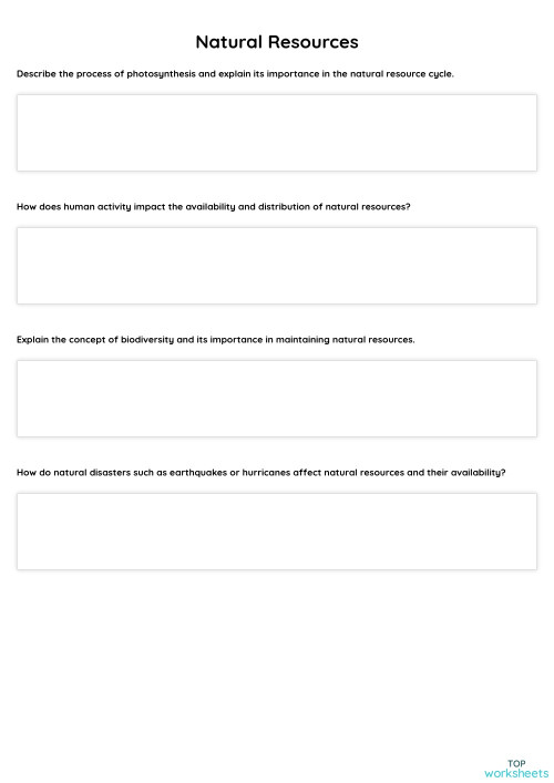 Natural Resources. Interactive worksheet | TopWorksheets