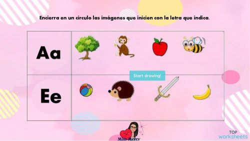 vocales a y e. Ficha interactiva | TopWorksheets