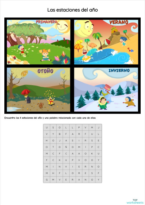 Las estaciones del año. Ficha interactiva | TopWorksheets
