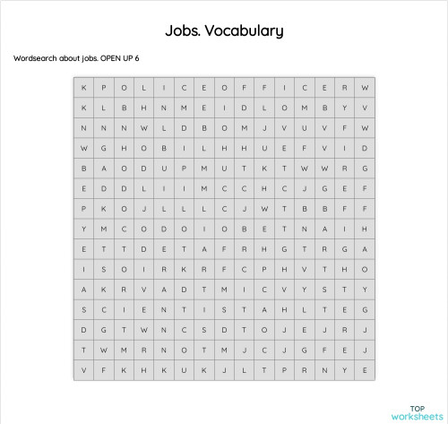 Jobs. Vocabulary. Interactive worksheet | TopWorksheets
