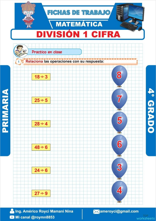 Divisiones. Ficha interactiva | TopWorksheets