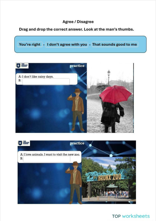 agree/disagree. Interactive worksheet | TopWorksheets