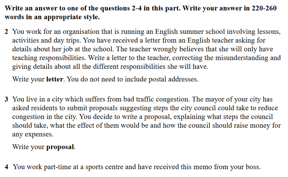 Test 2 CAE Practice Tests PAPER 2 - WRITING PART 1 /PART 2. Interactive ...