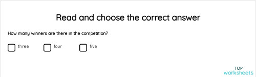 Read and choose the correct answer. Interactive worksheet | TopWorksheets