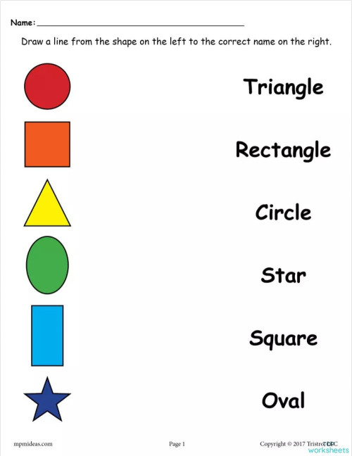 matching shapes. Interactive worksheet | TopWorksheets