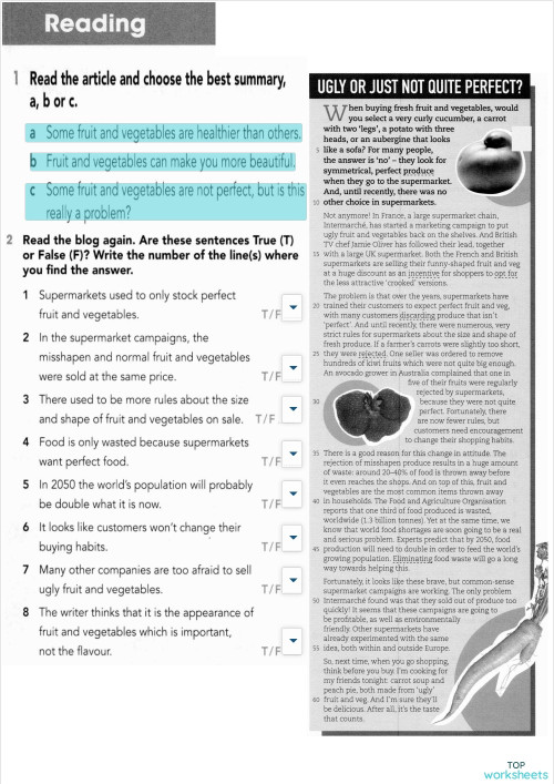 Gateway b1+ reading UNIT 4. Interactive worksheet | TopWorksheets