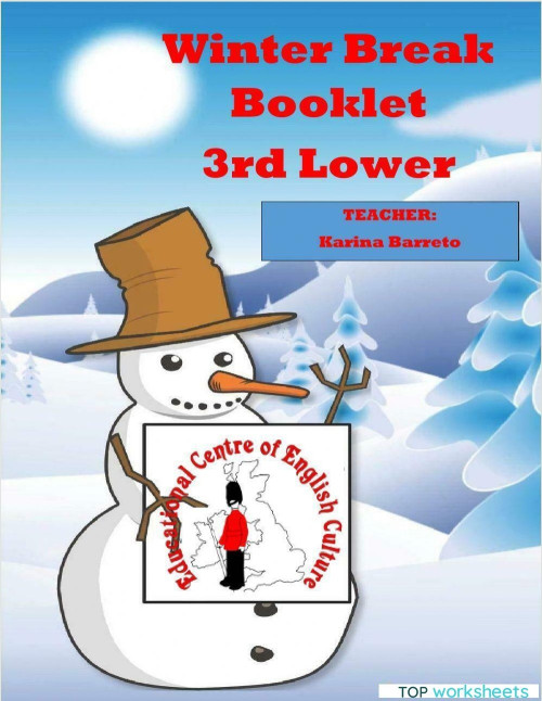 Winter Break Booklet Third Lower. Interactive worksheet | TopWorksheets